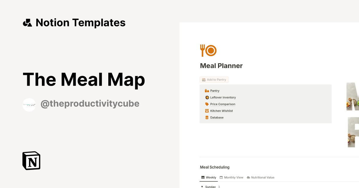 The Meal Map Template by theproductivitycube | Notion Marketplace
