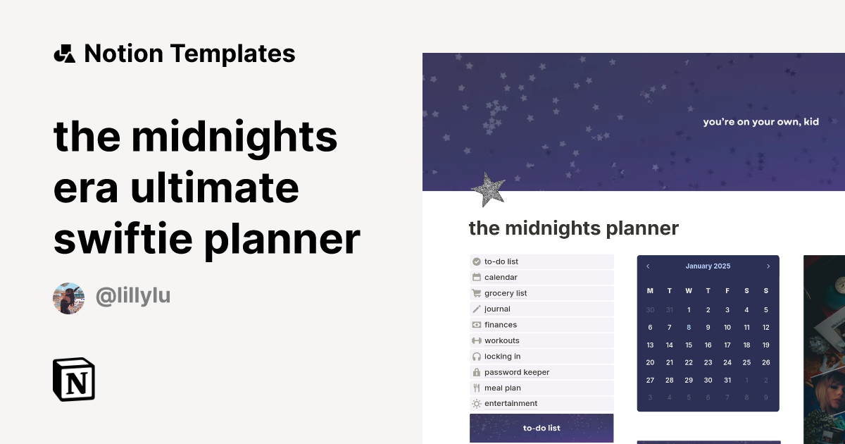 the midnights era ultimate swiftie planner Template by lillylu | Notion ...