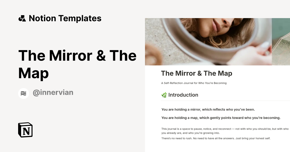 The Mirror & The Map Template by Innervian | Notion Marketplace