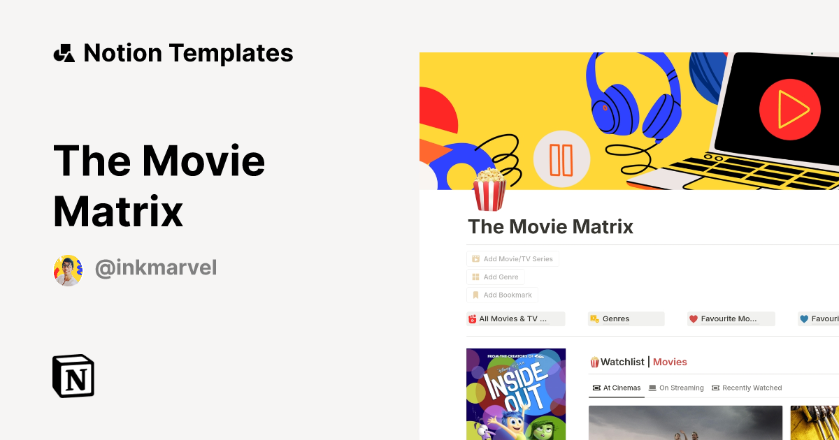 The Movie Matrix Template by InkMarvel | Notion Marketplace