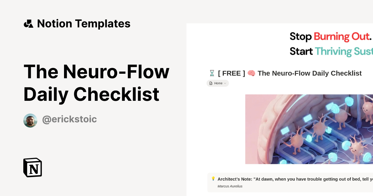The Neuro-Flow Daily Checklist Template | Notion Marketplace