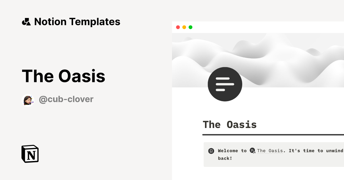 The Oasis Template | Notion Marketplace