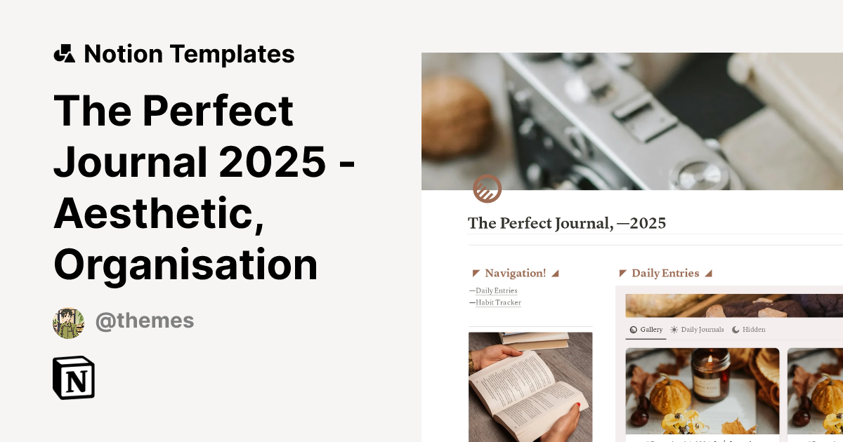 The Perfect Journal 2025 - Aesthetic, Organisation Template | Notion ...