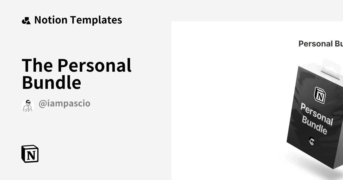 The Personal Bundle Template by Pascio | Notion Marketplace