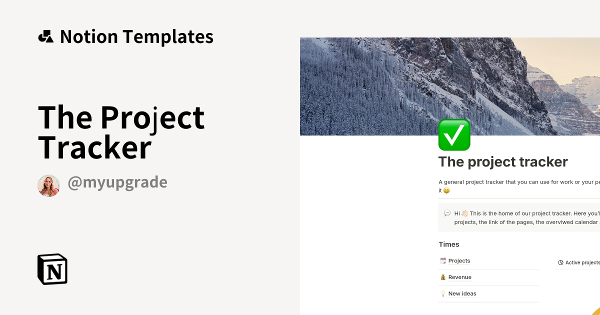 The Project Tracker Template by My upgrade | Notion Marketplace
