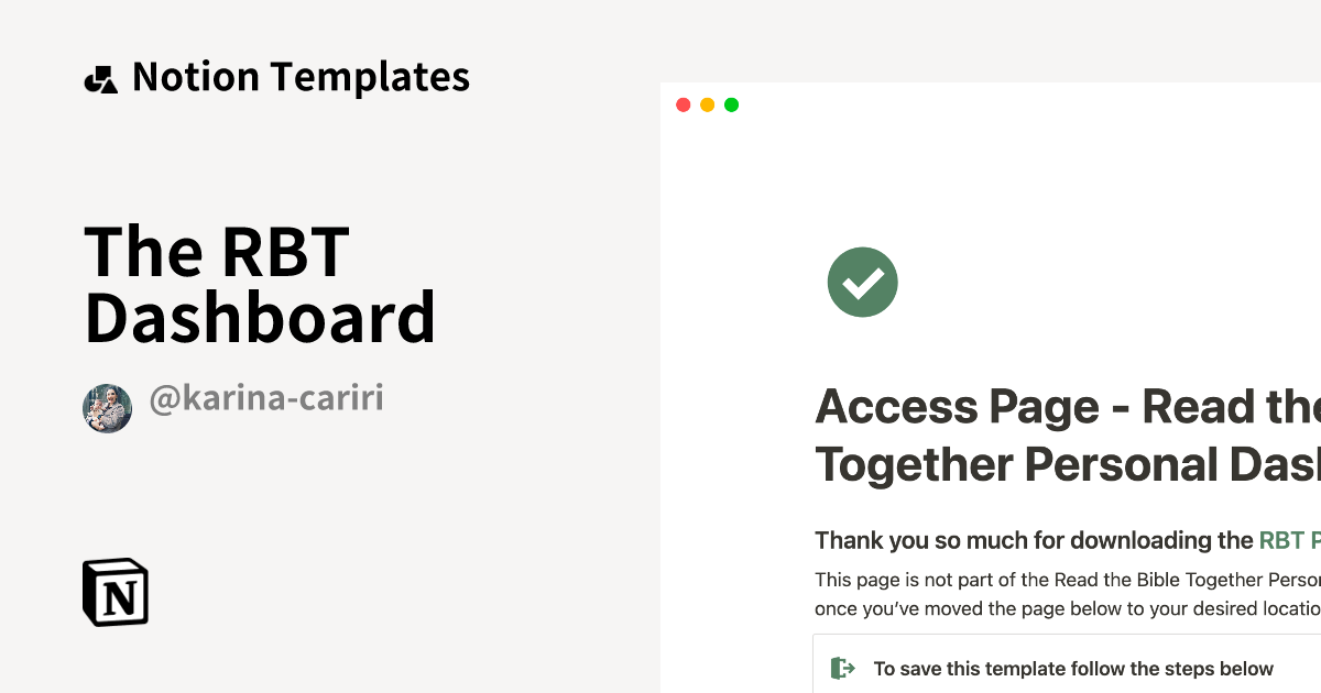 The RBT Dashboard Template | Notion Marketplace
