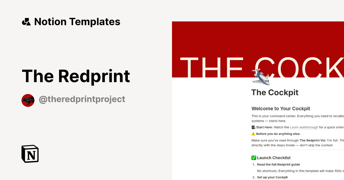 The Redprint Template | Notion Marketplace