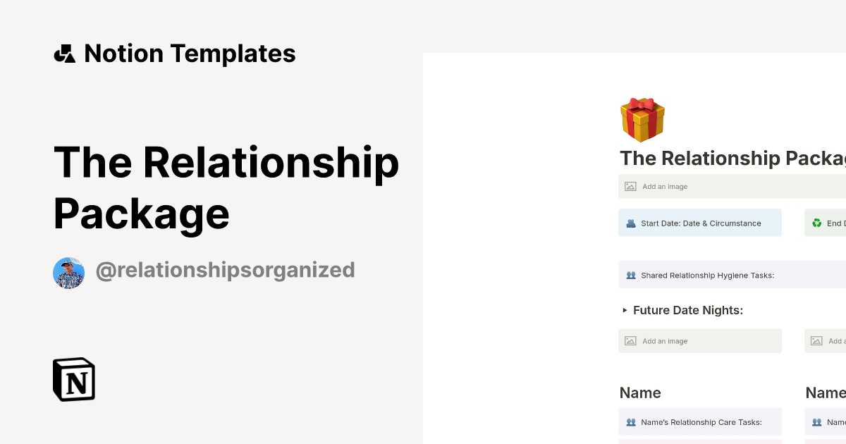 The Relationship Package Template | Notion Marketplace