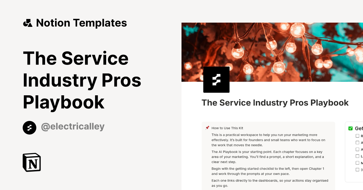 The Service Industry Pros Playbook Template | Notion Marketplace