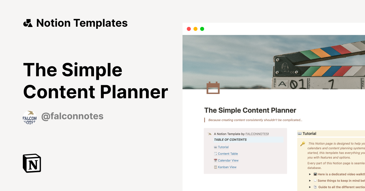 The Simple Content Planner Template | Notion Marketplace