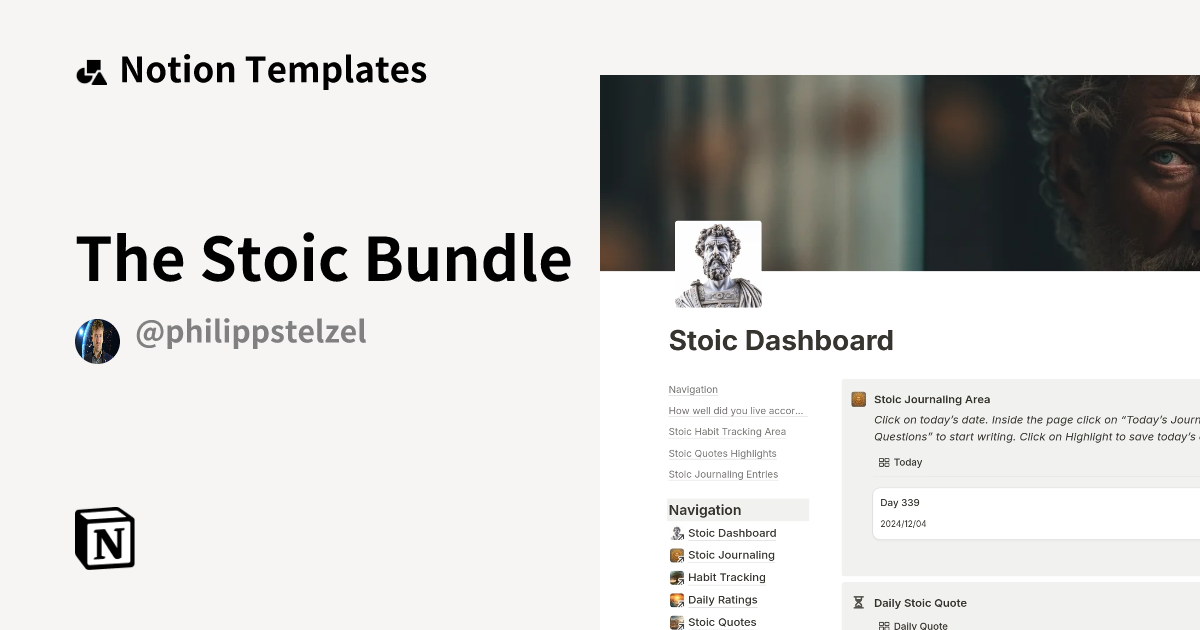 The Stoic Bundle Template | Notion Marketplace