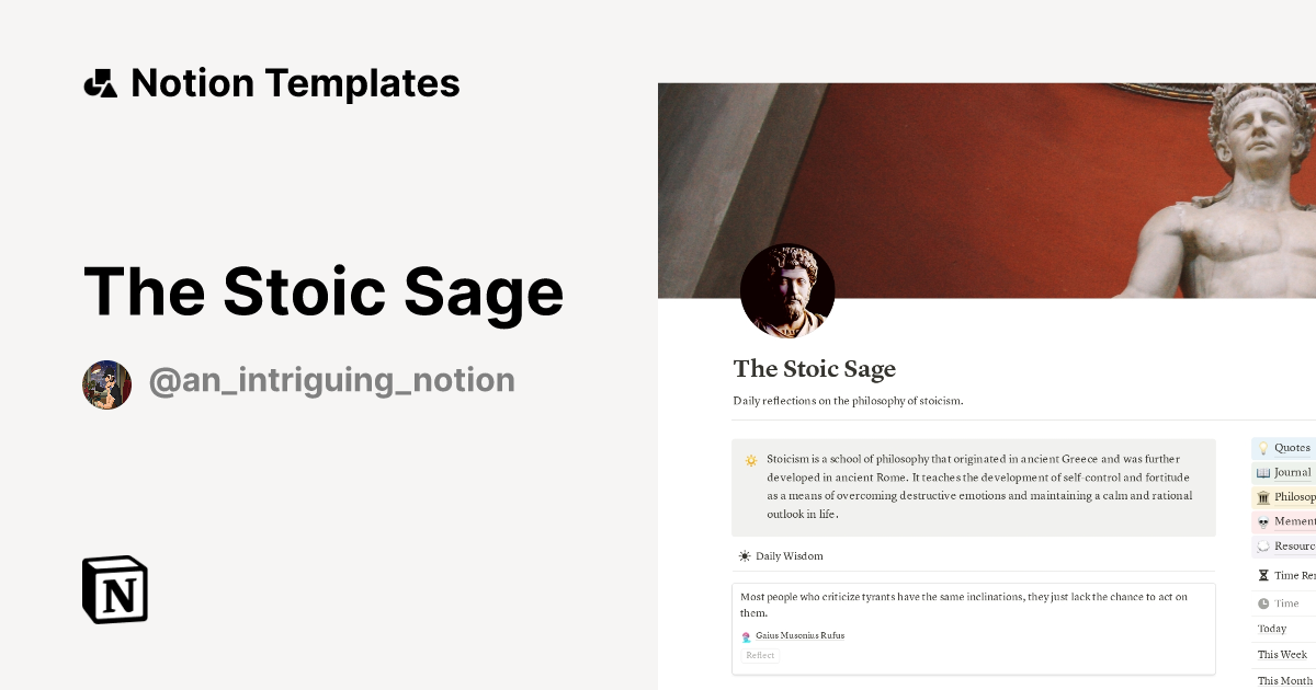 The Stoic Sage Template | Notion Marketplace