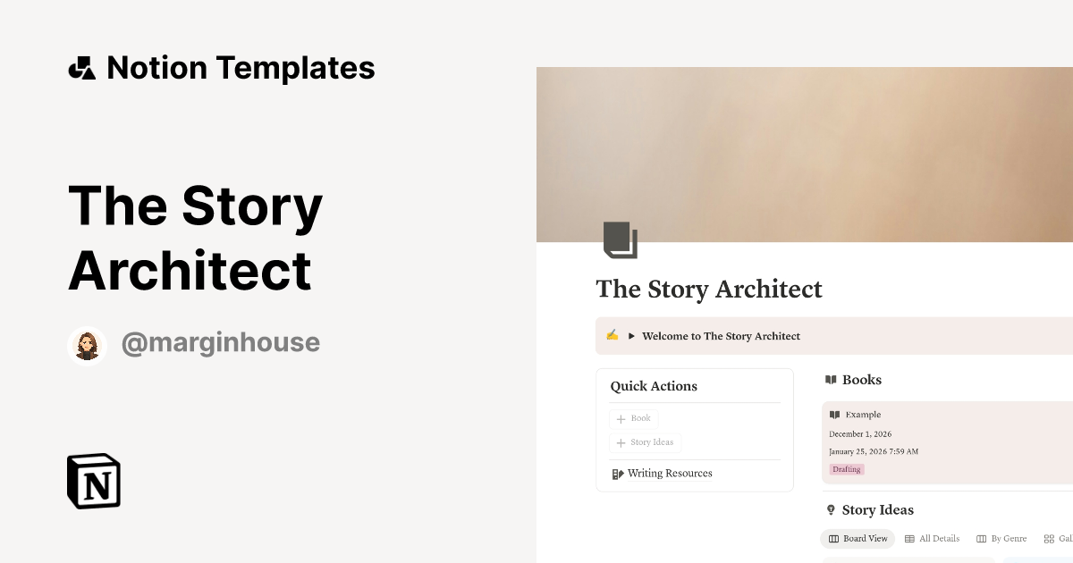 The Story Architect Template | Notion Marketplace
