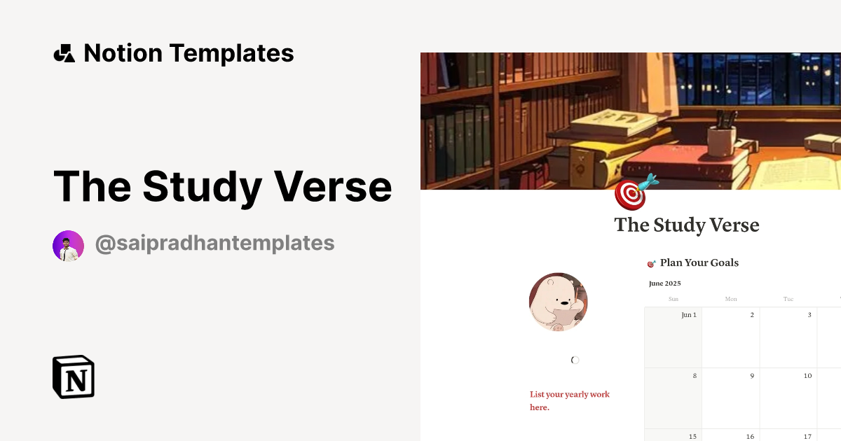 The Study Verse Template | Notion Marketplace
