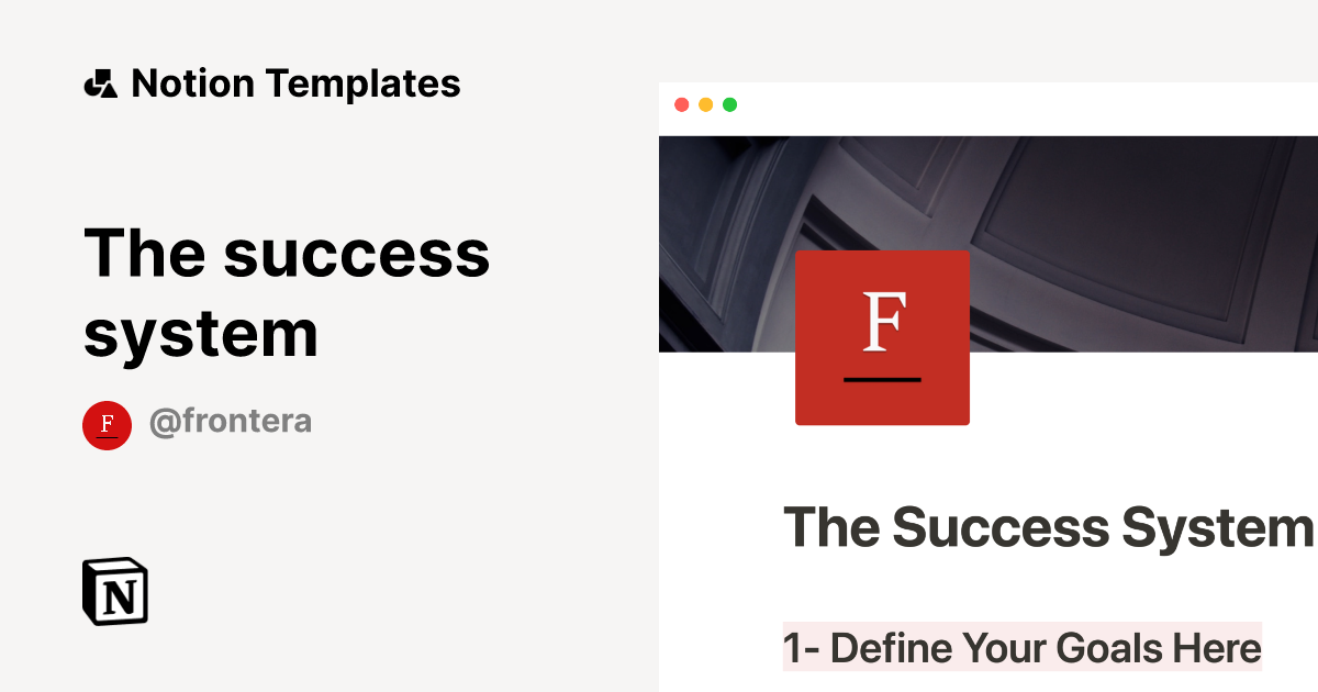 The success system Template by Frontera | Notion Marketplace