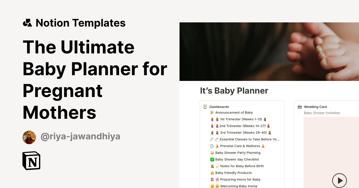 The Ultimate Baby Planner for Pregnant Mothers Template | Notion ...