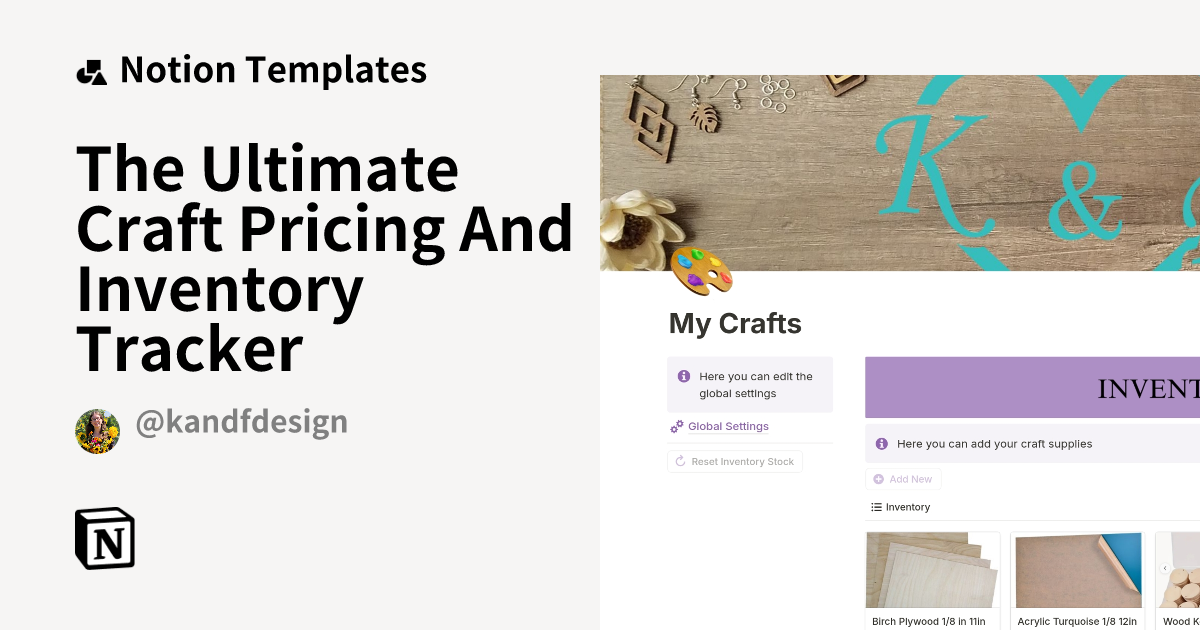 The Ultimate Craft Pricing And Inventory Tracker Template | Notion ...