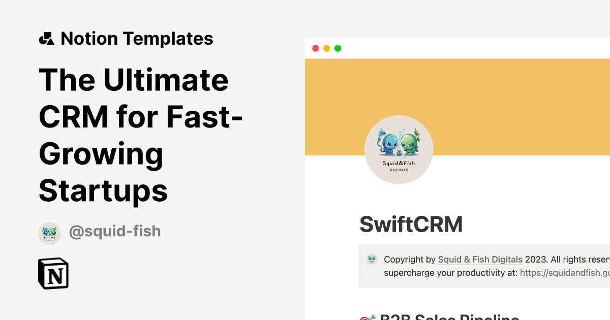 The Ultimate CRM for Fast-Growing Startups Template | Notion Marketplace