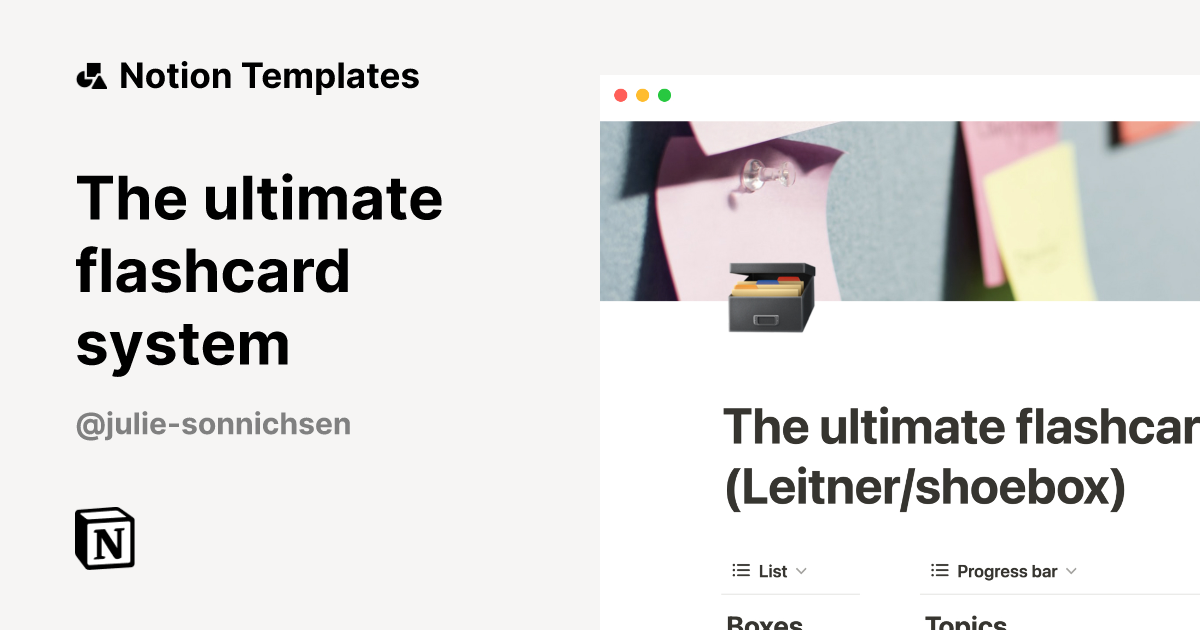 The ultimate flashcard system Template | Notion Marketplace