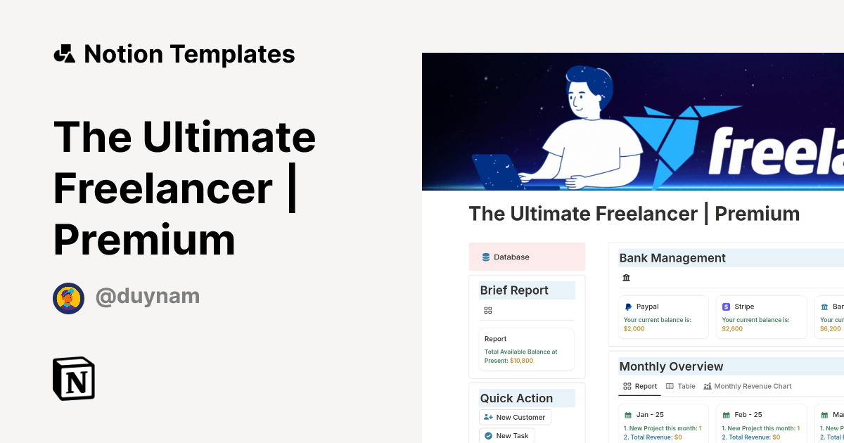 The Ultimate Freelancer | Premium Template | Notion Marketplace
