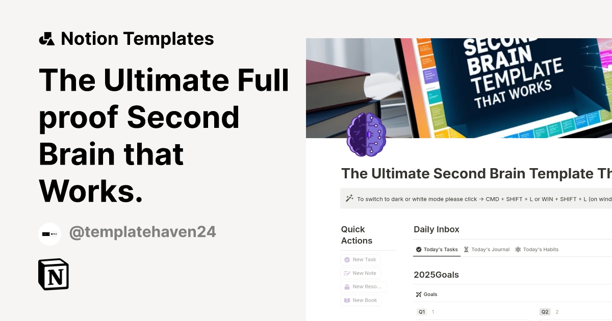 The Ultimate Full proof Second Brain that Works. Template | Notion ...