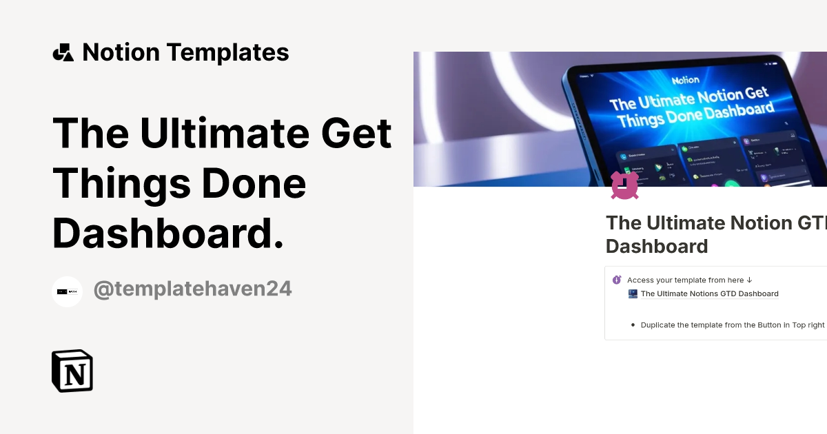 The Ultimate Get Things Done Dashboard. Template by TemplateHaven ...