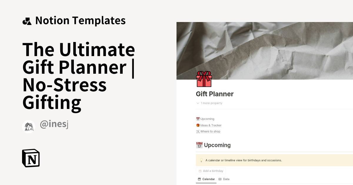 The Ultimate Gift Planner | No-Stress Gifting Template by Ines J ...