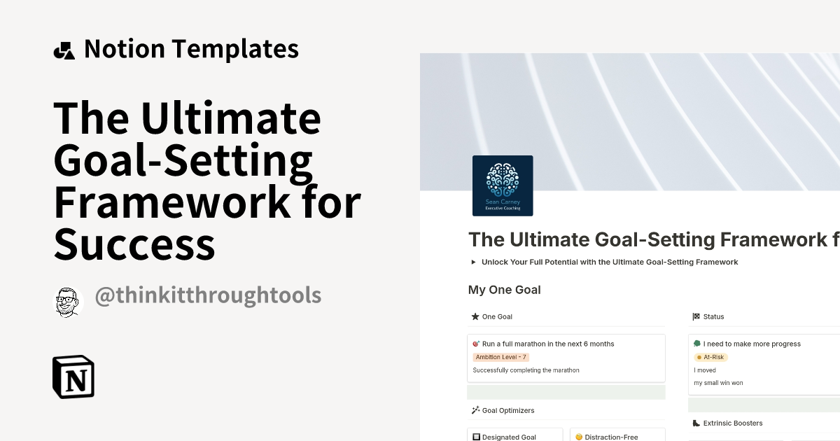 The Ultimate Goal-Setting Framework for Success Template | Notion ...
