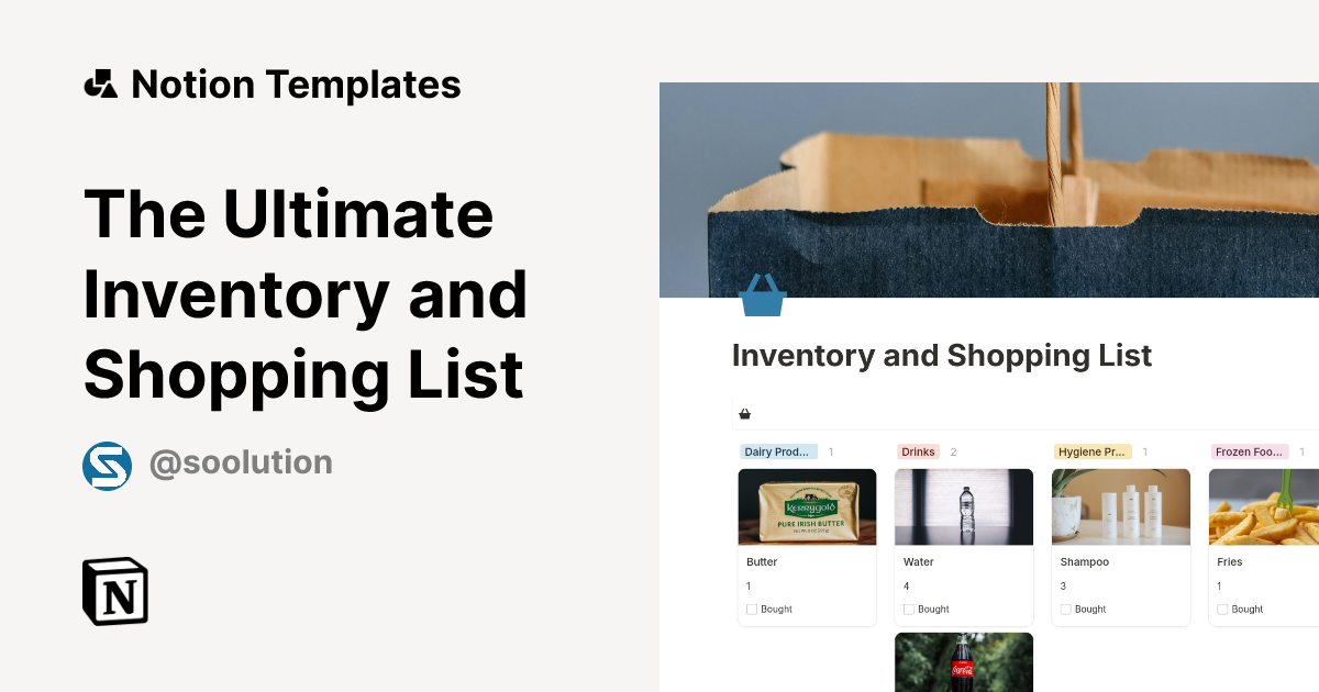 The Ultimate Inventory and Shopping List Template | Notion Marketplace