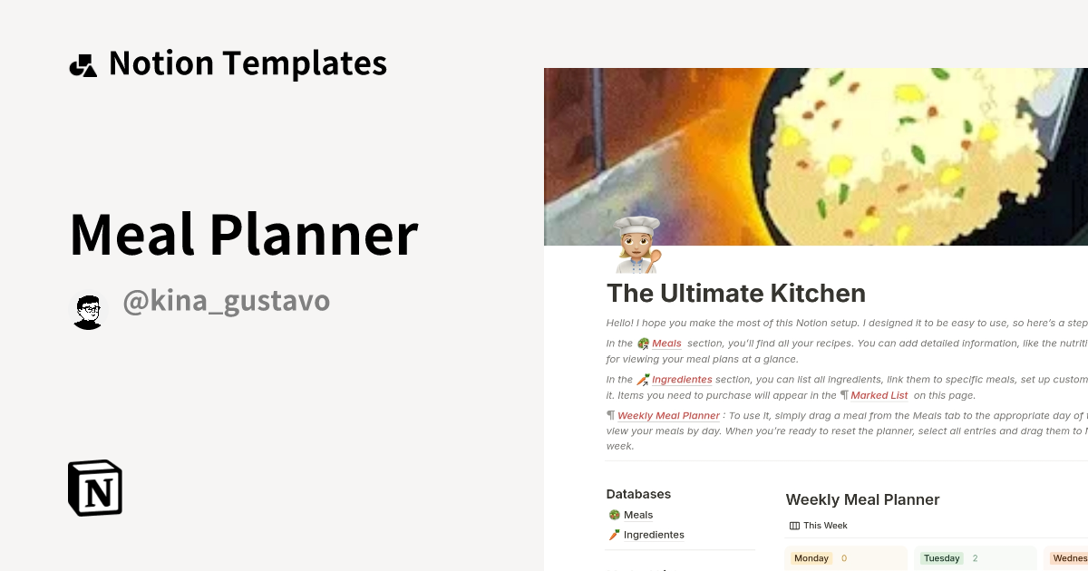 Meal Planner Template | Notion Marketplace