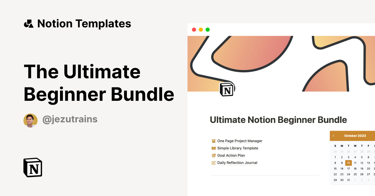 The Ultimate Beginner Bundle Template by Jezu | Notion Marketplace