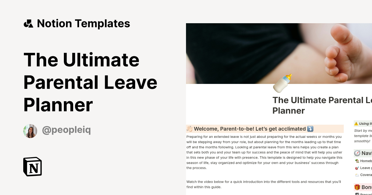 The Ultimate Parental Leave Planner Template by Laura @ PeopleIQ ...