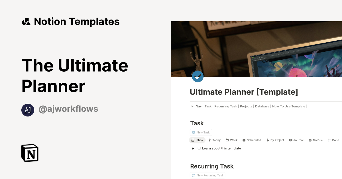 The Ultimate Planner Template by AJ_WorkFlows | Notion Marketplace