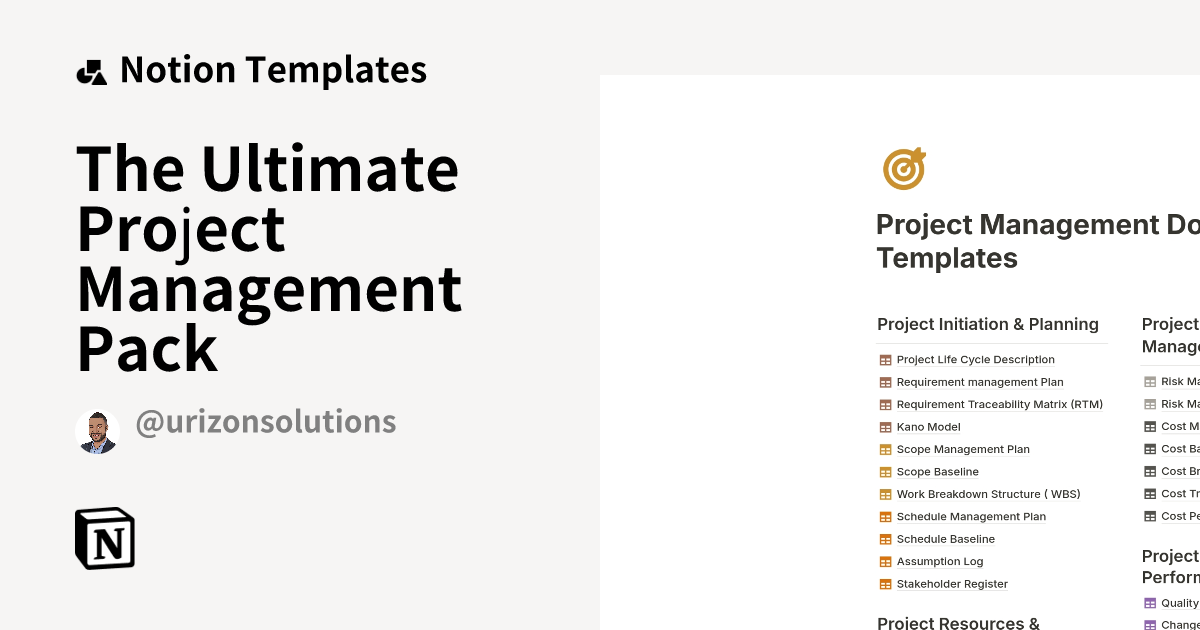 The Ultimate Project Management Pack Template | Notion Marketplace