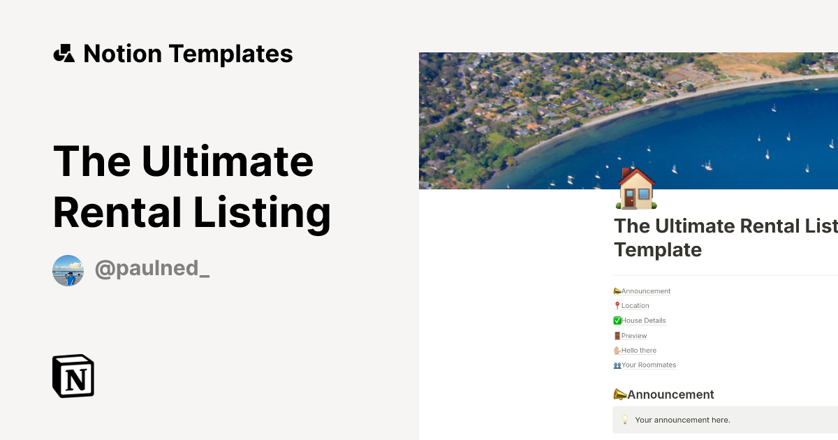 The Ultimate Rental Listing Template by Sungmin Kim | Notion Marketplace