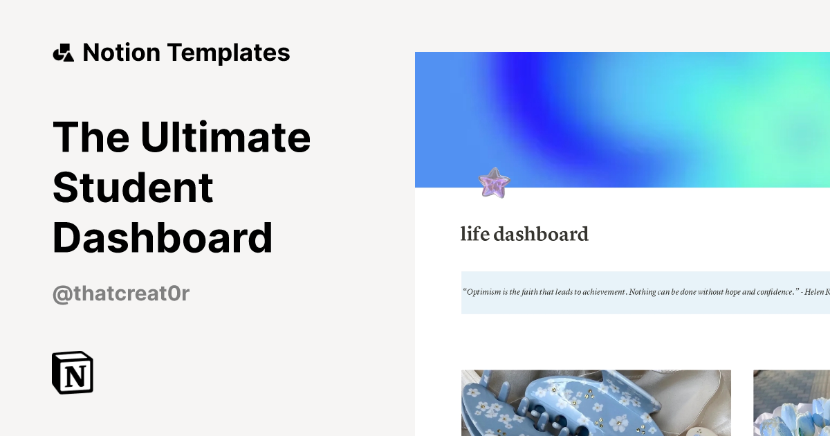 The Ultimate Student Dashboard Template by that_creator | Notion ...
