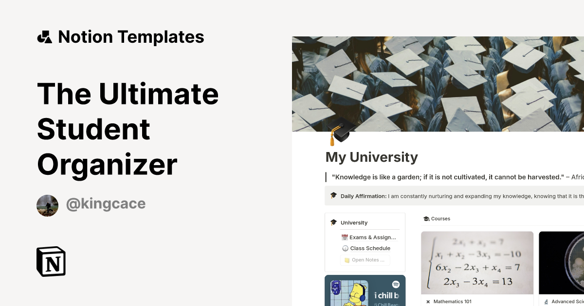 The Ultimate Student Organizer Template by Niko | Notion Marketplace