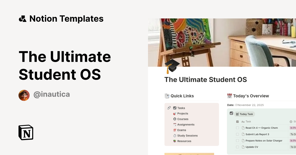 The Ultimate Student OS Template | Notion Marketplace