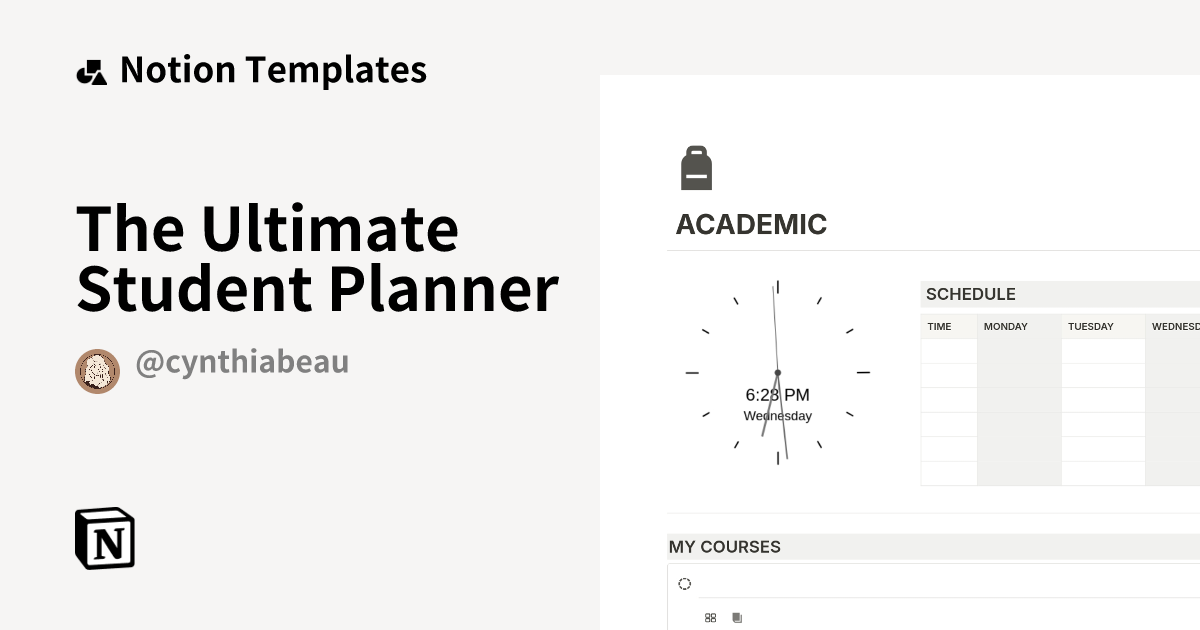 The Ultimate Student Planner Template | Notion Marketplace