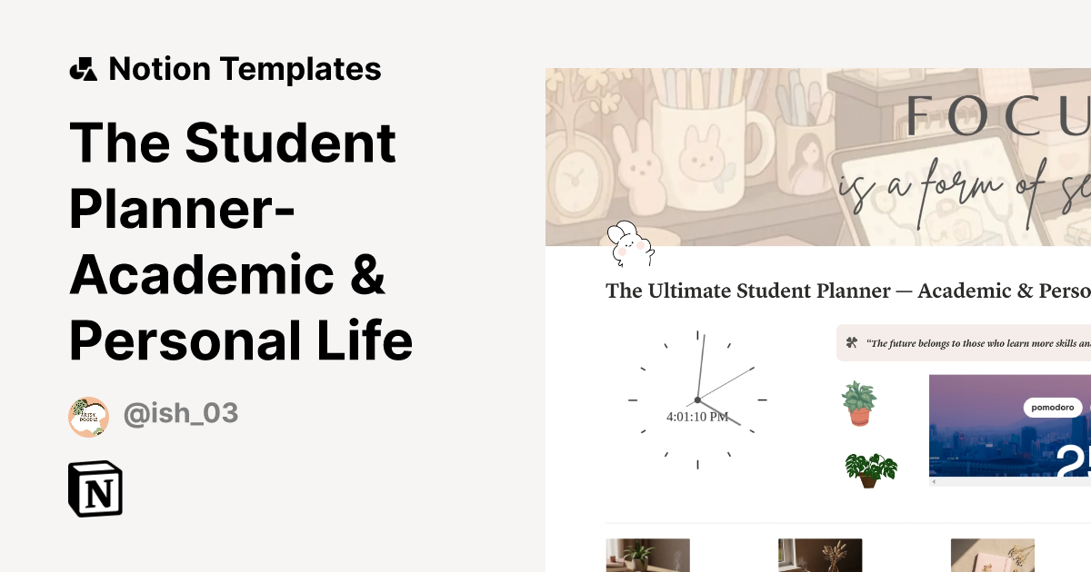 The Student Planner- Academic & Personal Life Template | Notion Marketplace