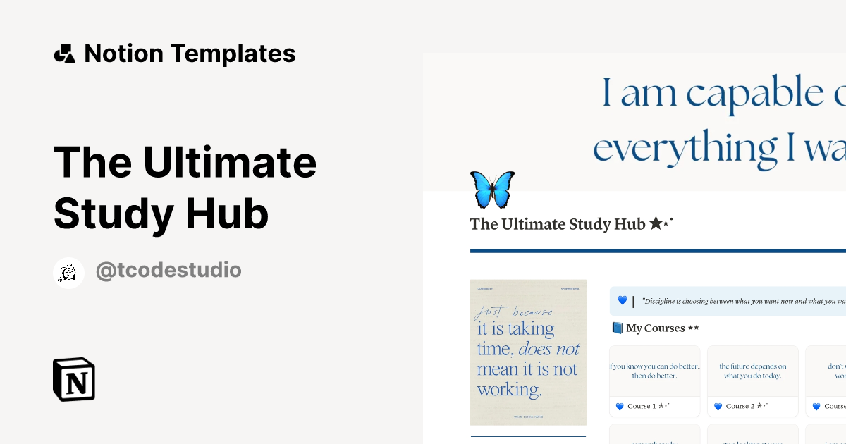 The Ultimate Study Hub Template | Notion Marketplace