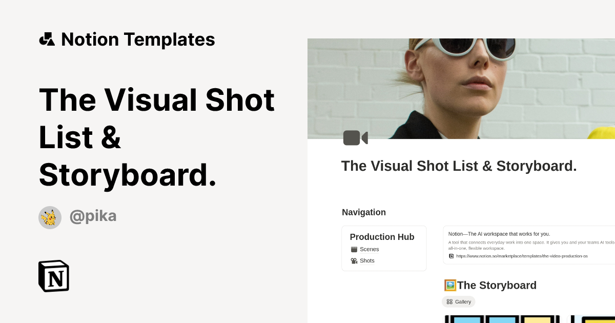The Visual Shot List & Storyboard. Template | Notion Marketplace