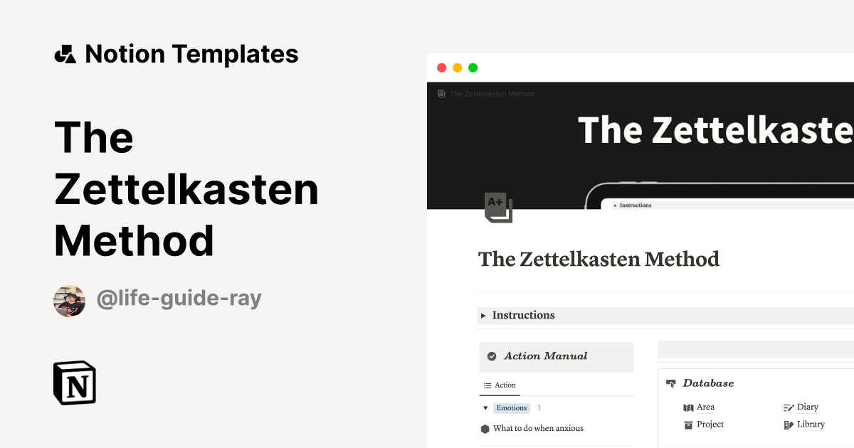 The Zettelkasten Method Template | Notion Marketplace