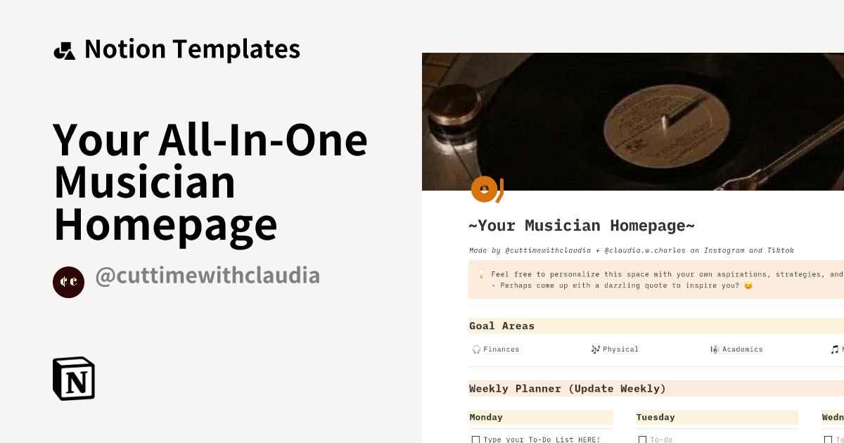 Your All-In-One Musician Homepage Template by CutTime with Claudia ...