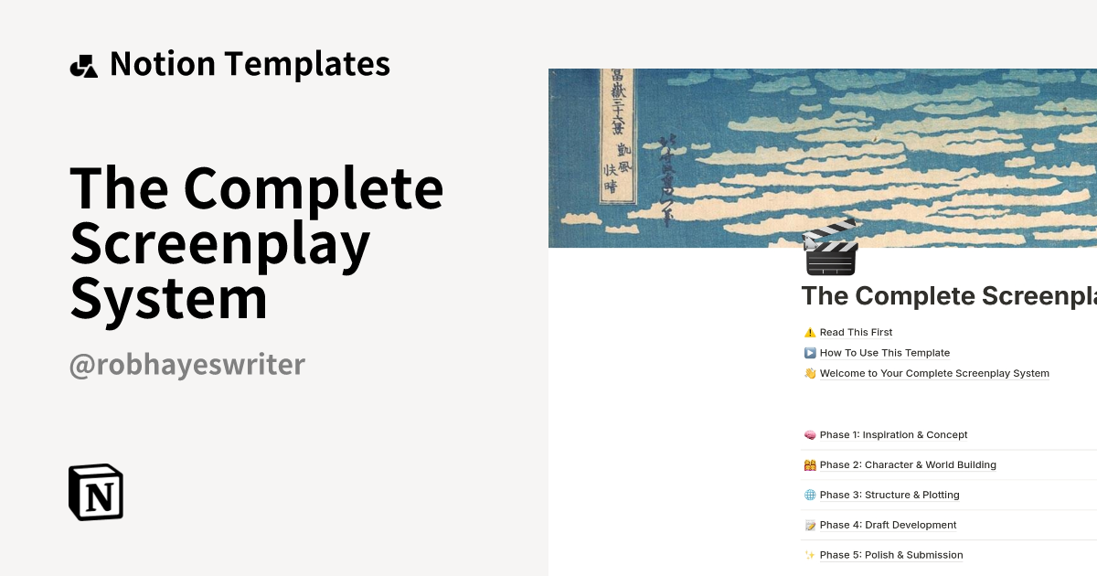 The Complete Screenplay System Template | Notion Marketplace