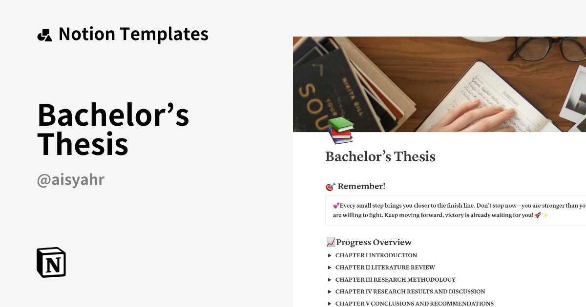Bachelor’s Thesis Template | Notion Marketplace