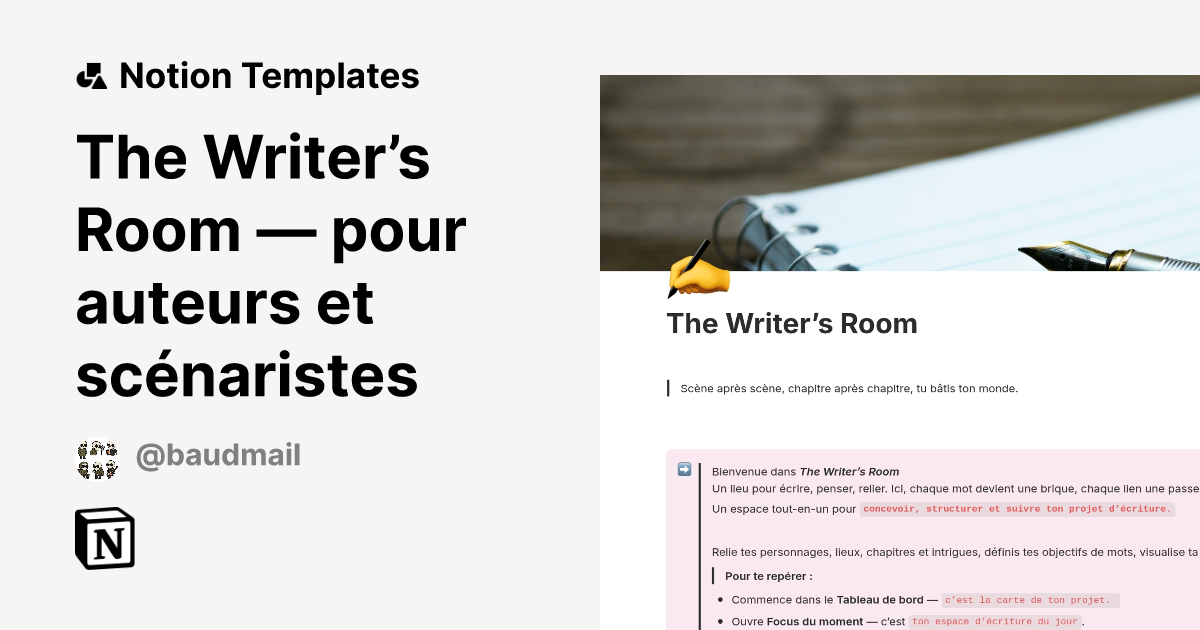 The Writer’s Room — pour auteurs et scénaristes Template by Baud ...