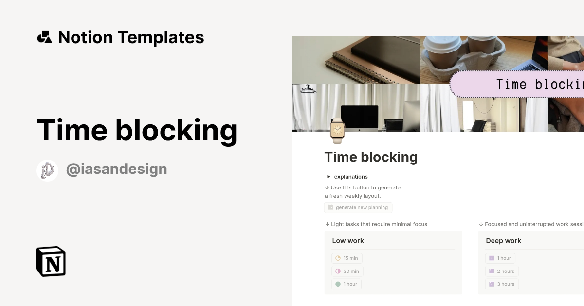 Time blocking Template | Notion Marketplace