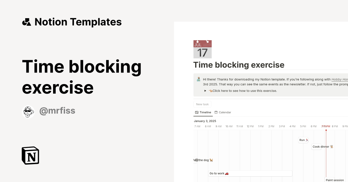 Time blocking exercise Template by Dan | Notion Marketplace