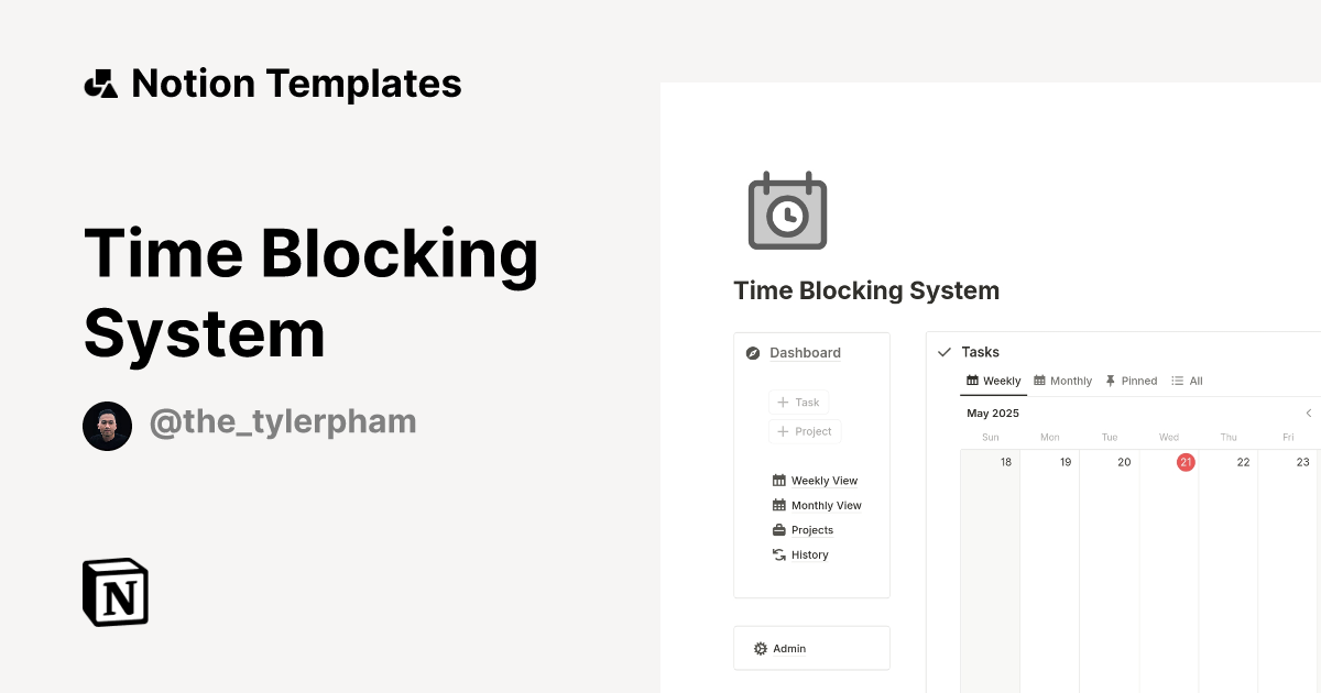 Time Blocking System Template | Notion Marketplace